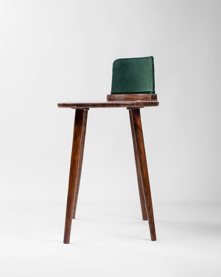 Dark Wood and Emerald Green Study Table – Bareeki