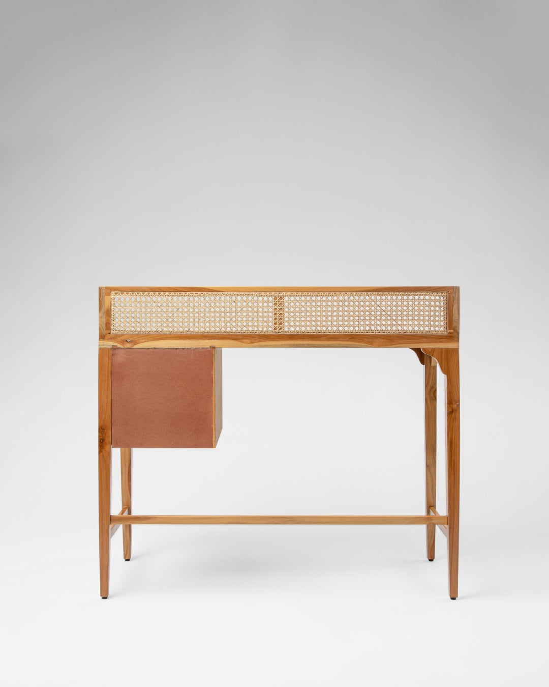 Kokoro Japandi Teak and Cane Study Table – Bareeki